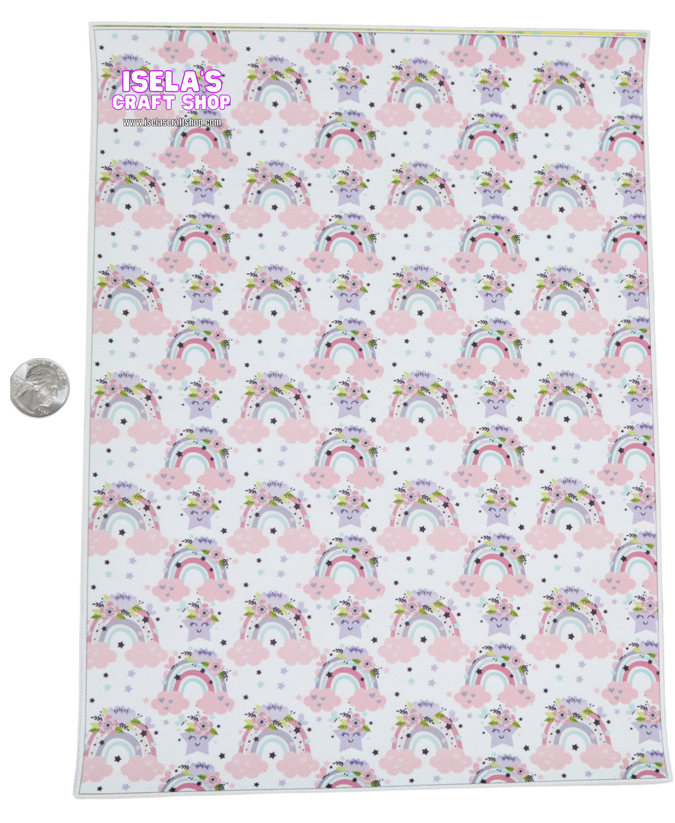 New 1pc Rainbow Faux Leather Sheet F72 – Iselas Craft Shop