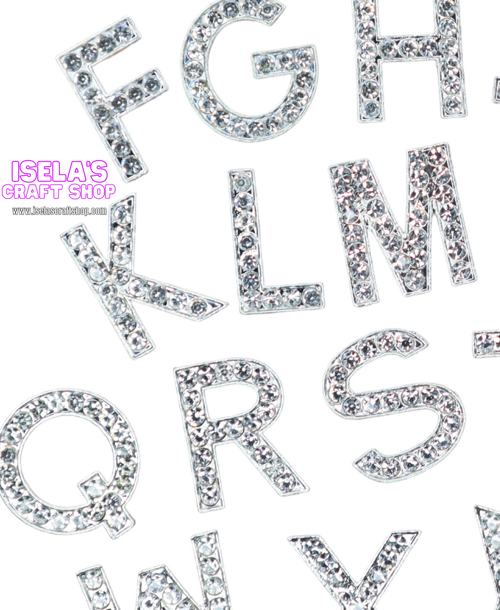 "Exquisite Size 23MM Silver Rhinestone Letters for Versatile Crafting ...