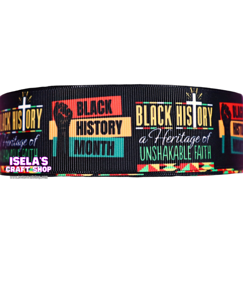 Black History Month Ribbon 3"Inch 75MM – Iselas Craft Shop